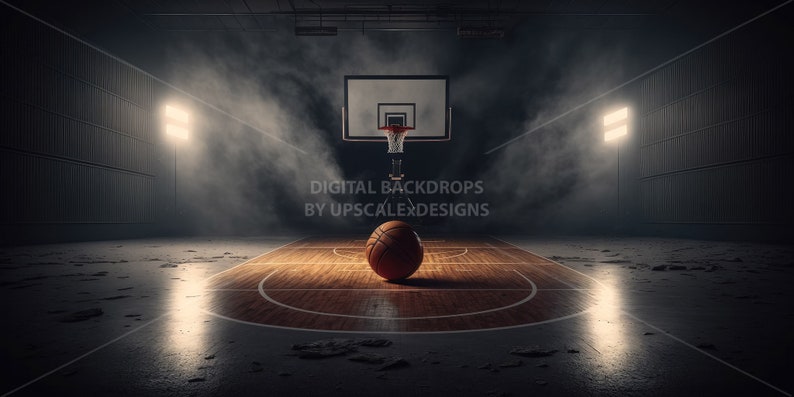 Basketball Court Backdrop, Set of 6, Digital Photo Sports Arena ...