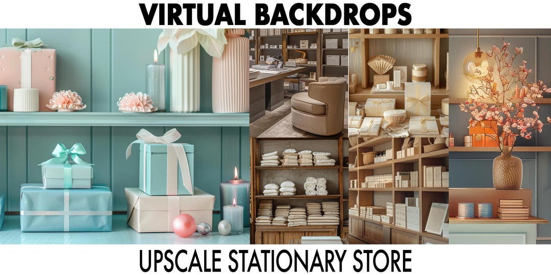 Upscale Stationary Store Backdrop V1, Set of 6, Digital Photo ...