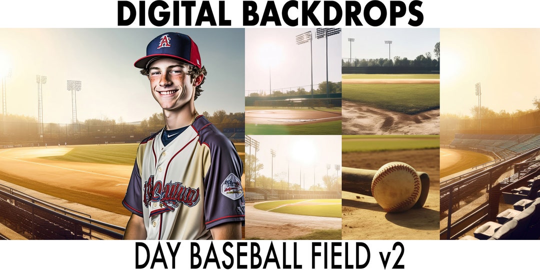 Day Baseball Field Backdrop V2, Set of 5, High School Sports ...