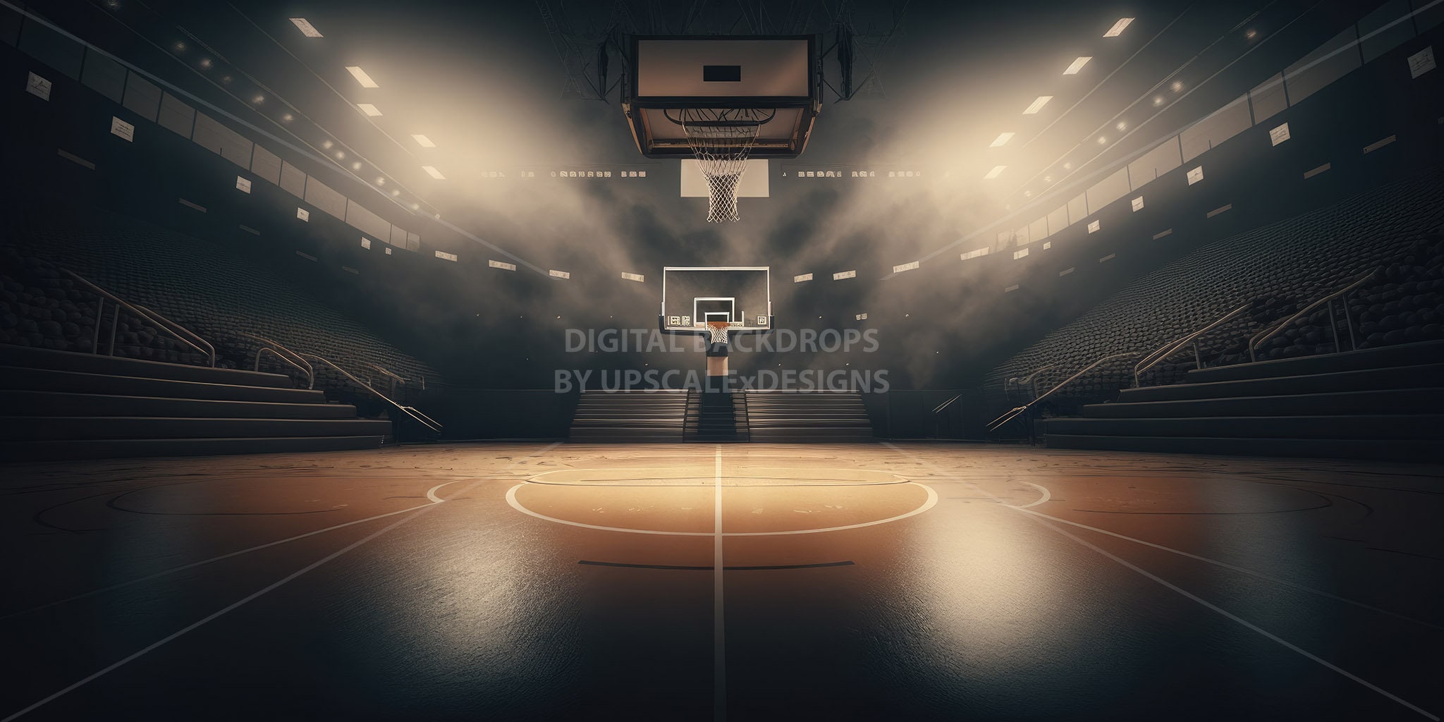 Basketball Court Backdrop, Set of 6, Digital Photo Sports Arena ...