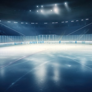 Ice Hockey Rink Background V3, Set of 5, Digital Illustration Sports ...