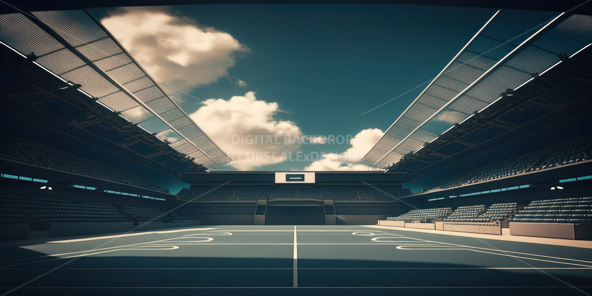 Tennis Court Background V2, Set of 5, Digital Illustrations Sports ...