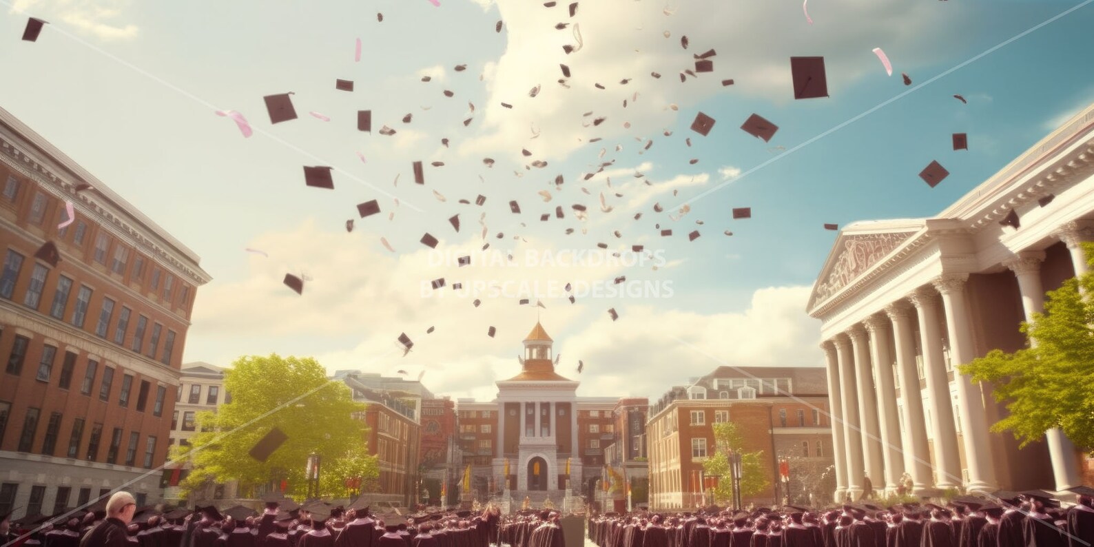 Graduation Virtual Backdrops, Set of 5, School Photography Background ...