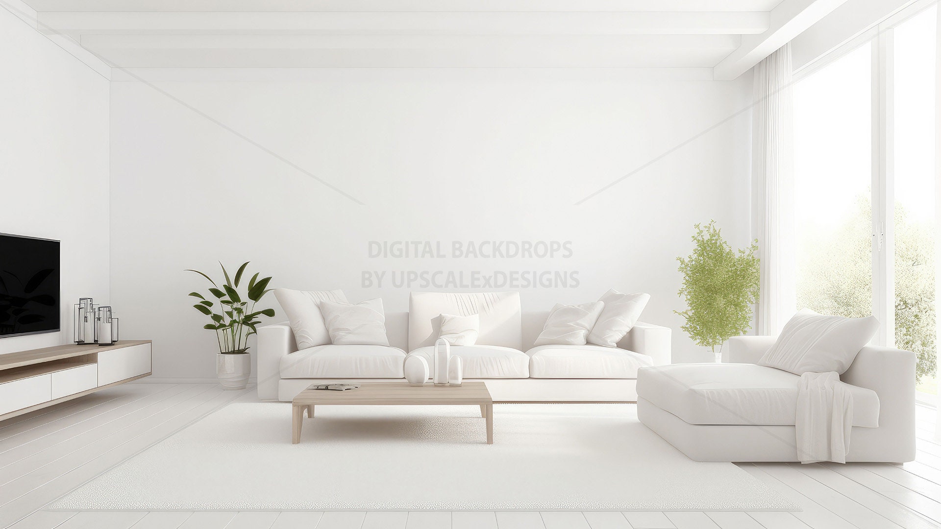 Clean Living Room, Virtual Backgrounds V2, 5 Image Bundle Use for ...
