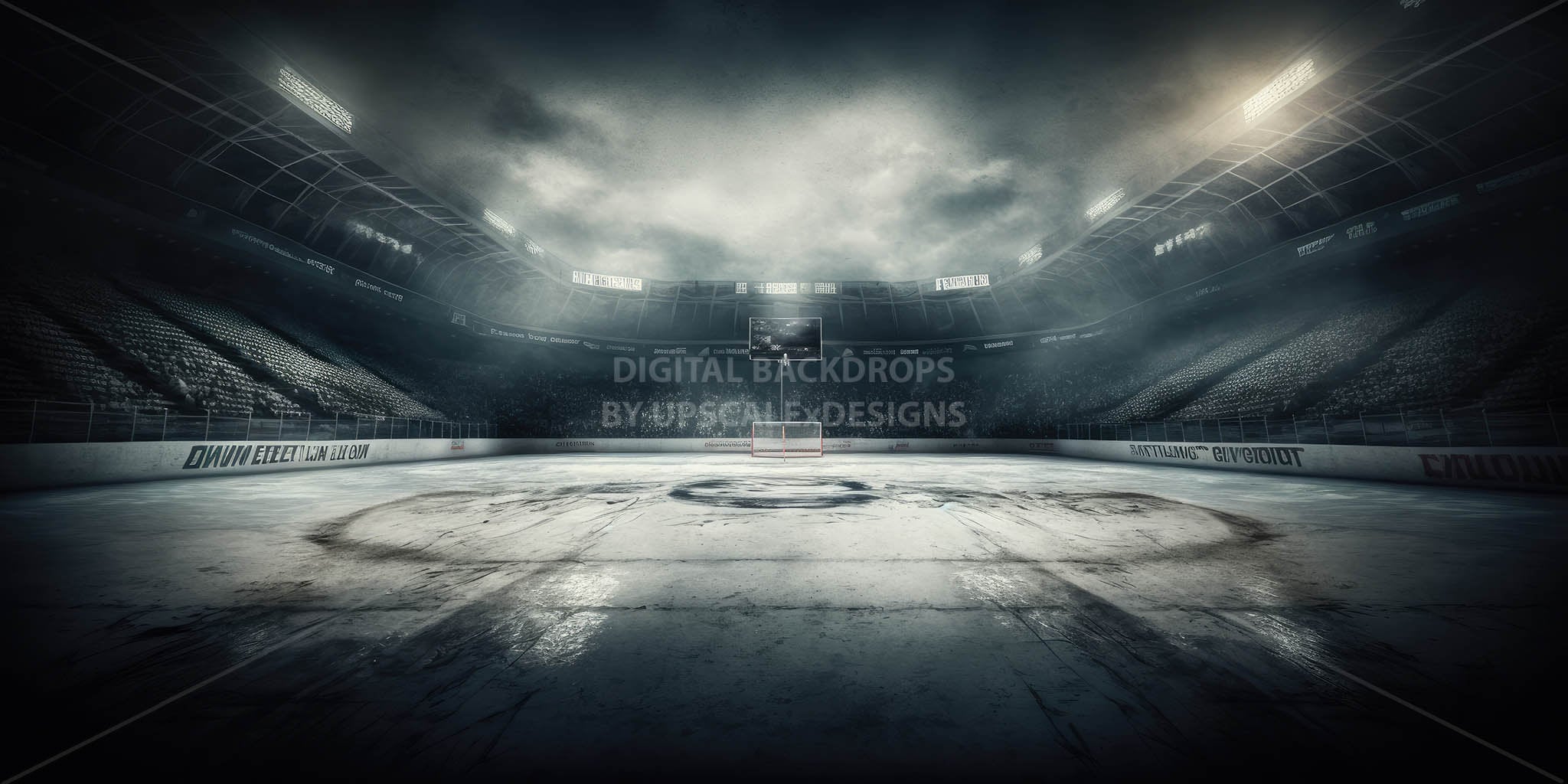 Ice Hockey Rink Backdrop V1, Set of 5, Digital Photo Sports Background ...