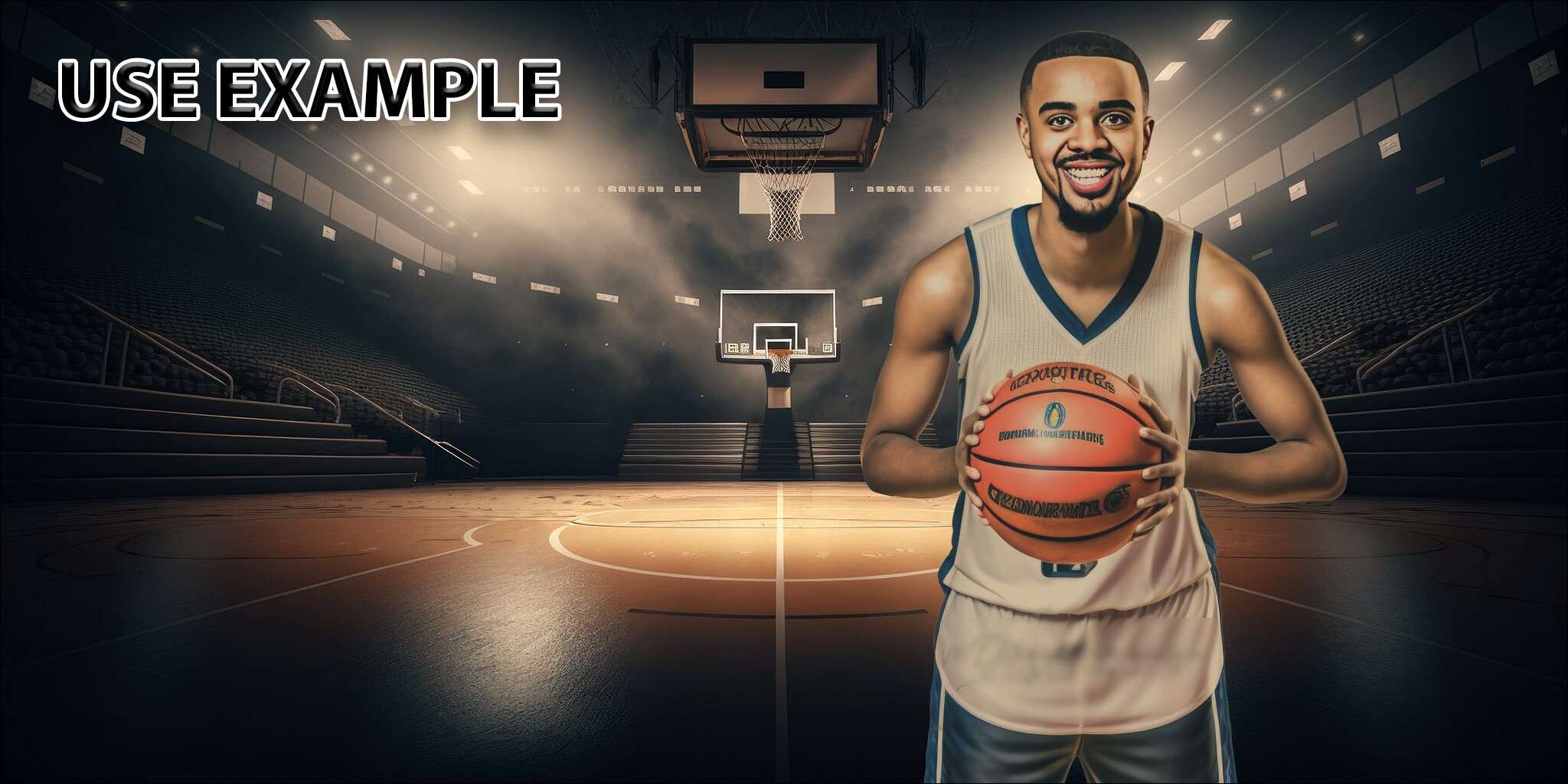 Basketball Court Backdrop, Set of 6, Digital Photo Sports Arena ...