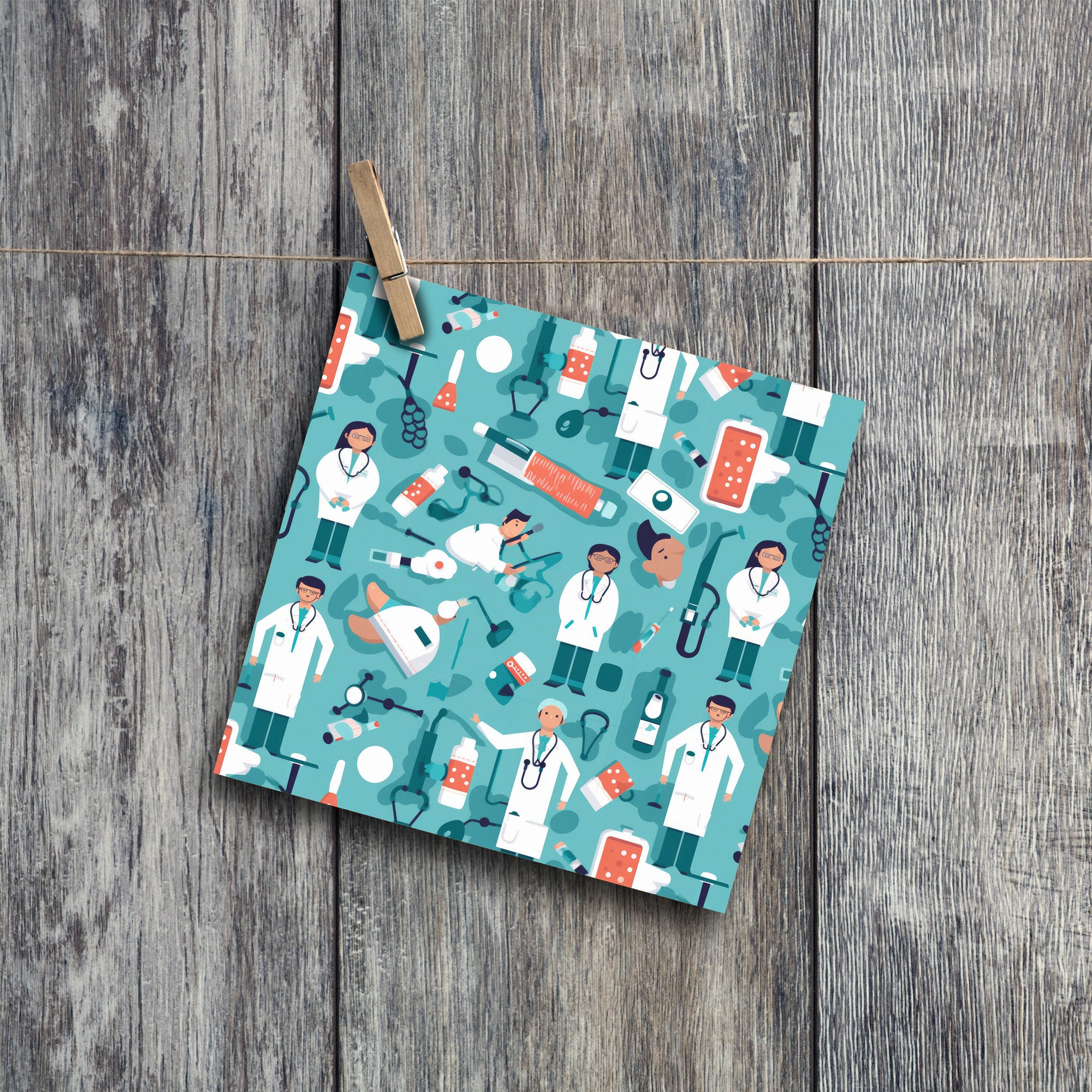 Nurse and Doctor Digital Paper Packs, Seamless Patterns, Medical ...