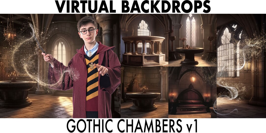 Enchanted Gothic Magical Castle Backgrounds V1, Set of 5, Medieval ...