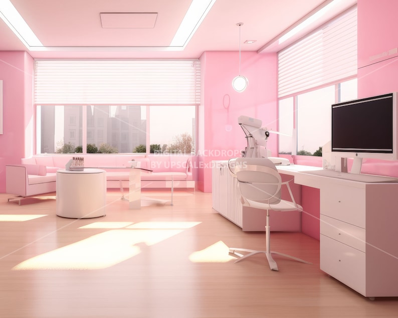 OBGYN Hospital Interiors Backdrop, Set of 4 + Bonus, Doctors & Nurses ...