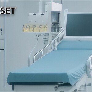 High-tech Hospital Interiors Backdrop V1, Set of 4, Doctors & Nurses ...