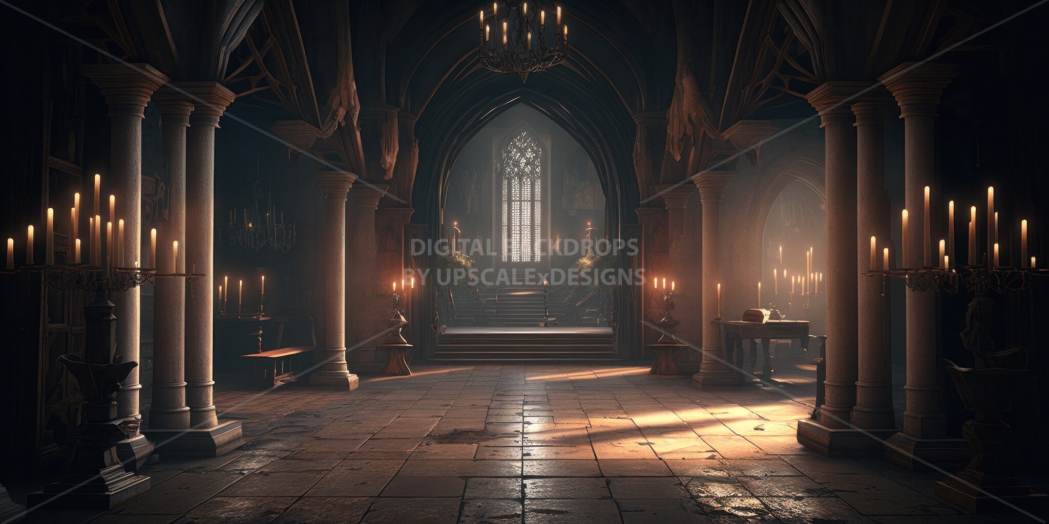 Medieval Magical Castle Background V3, Set of 8, Interior Illustration ...