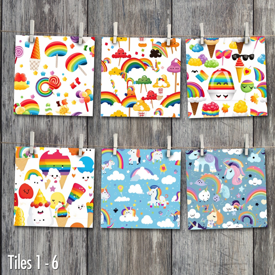 New Baby Paper Packs, Seamless Patterns, Fun Kid Illustrations ...