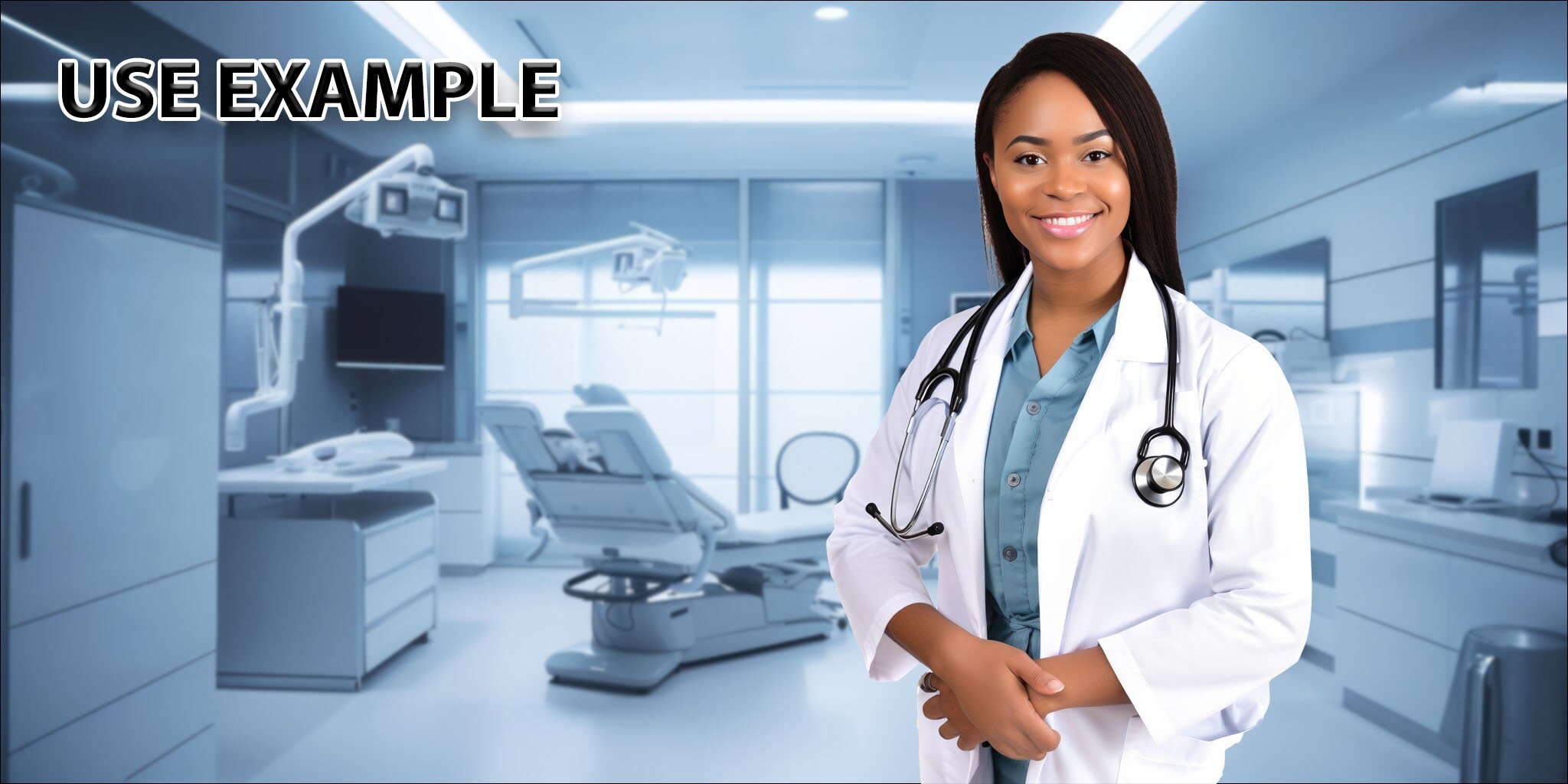 High-tech Hospital Interiors Backdrop V1, Set of 4, Doctors & Nurses ...