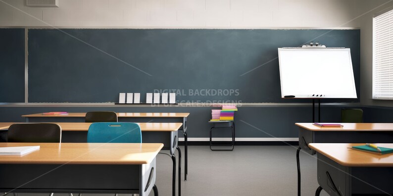 Modern Classroom Interior Backdrop, Set of 5, School Photography ...