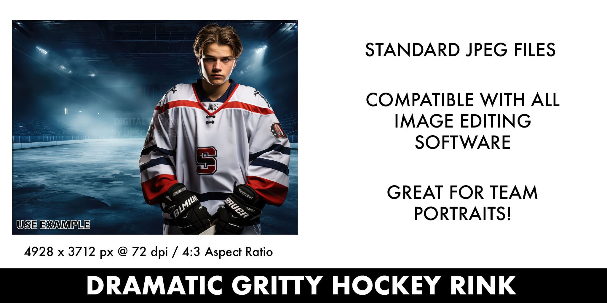 Ice Hockey Rink Background V4, Set of 8, Digital Illustration Sports ...