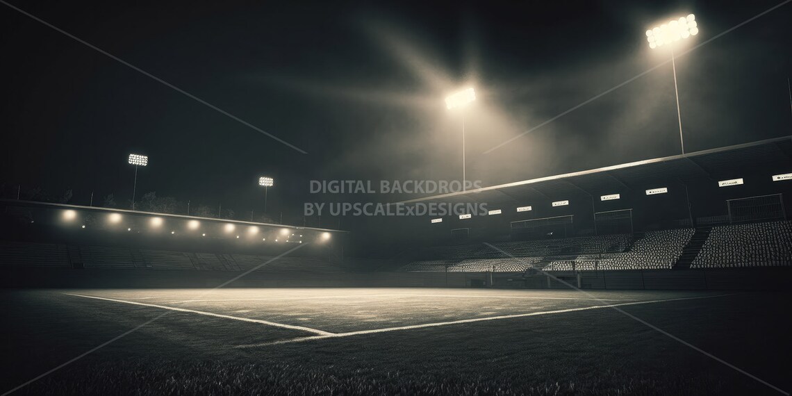 Night Sports Field Arena Backdrop, Set of 4, Photography School Sports ...