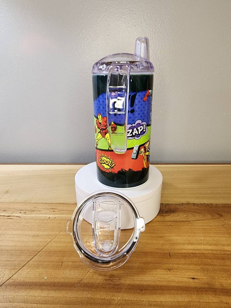 Super Hero Sippy Cup/kids Tumbler With 2 Lids - Etsy