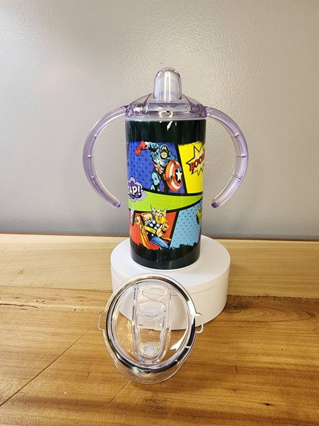 Super Hero Sippy Cup/kids Tumbler With 2 Lids - Etsy