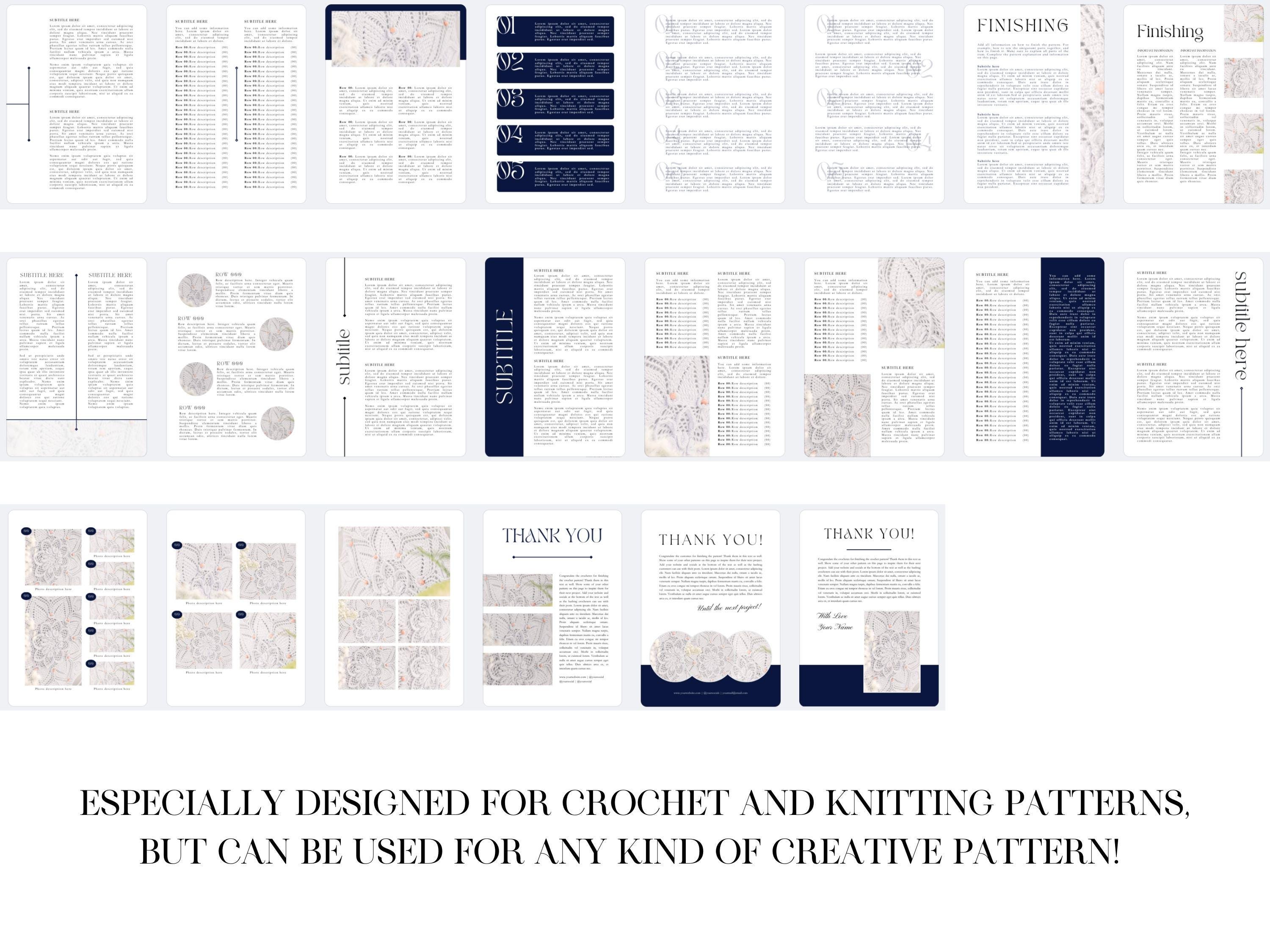 Template Classy for Crochet Patterns | Editable Canva Template ...