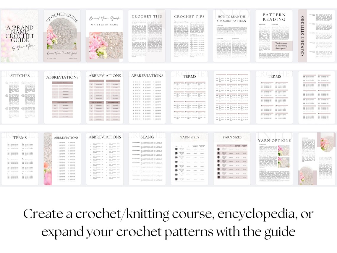 Canva Template Crochet Patterns | Crochet & Knit Patterns Addition With ...