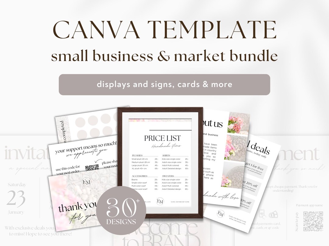 Template Kit for Craft Markets, Bundle With 34 Templates for Small ...