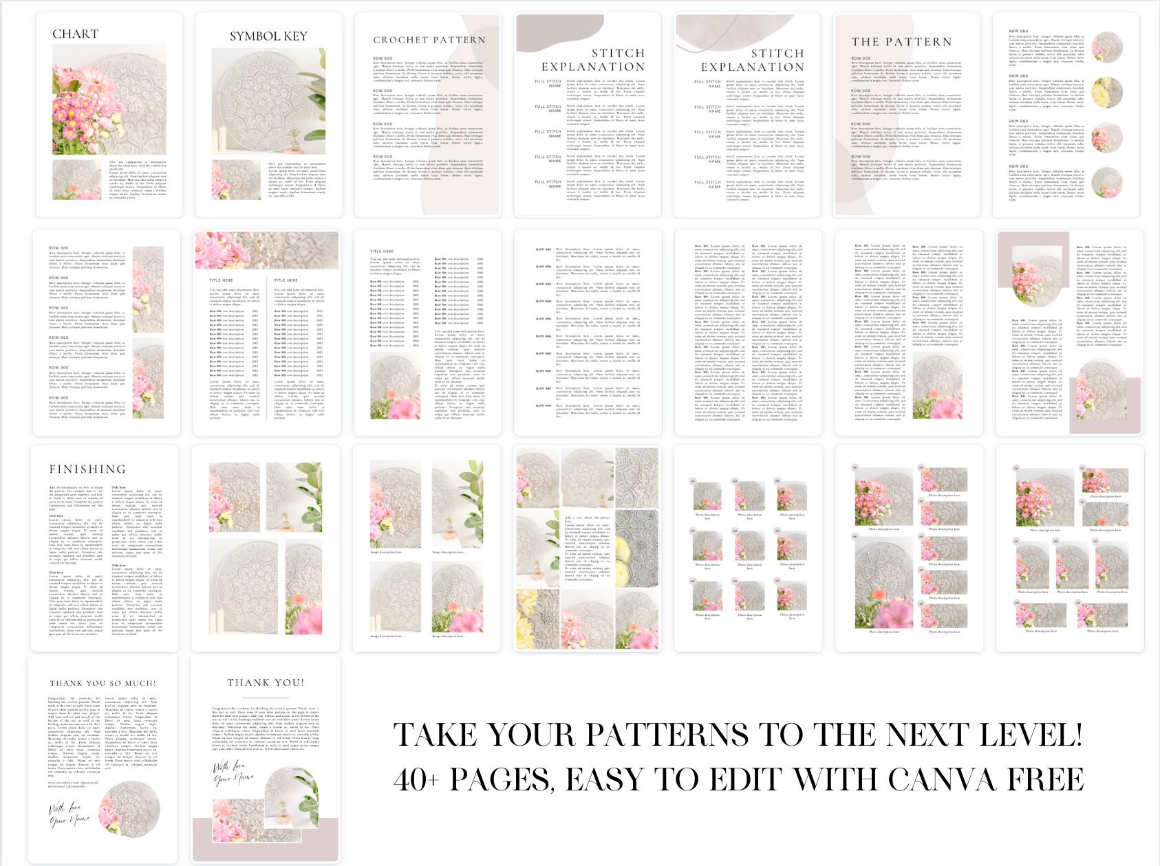 Template for Crochet Patterns | Editable Canva Template | Pattern ...
