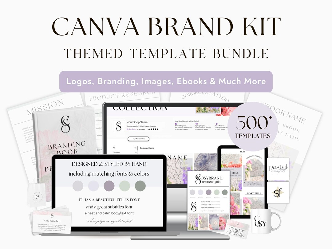 Branding Kit Bundle 400+ Canva Templates | Branding Bundle With Pre ...