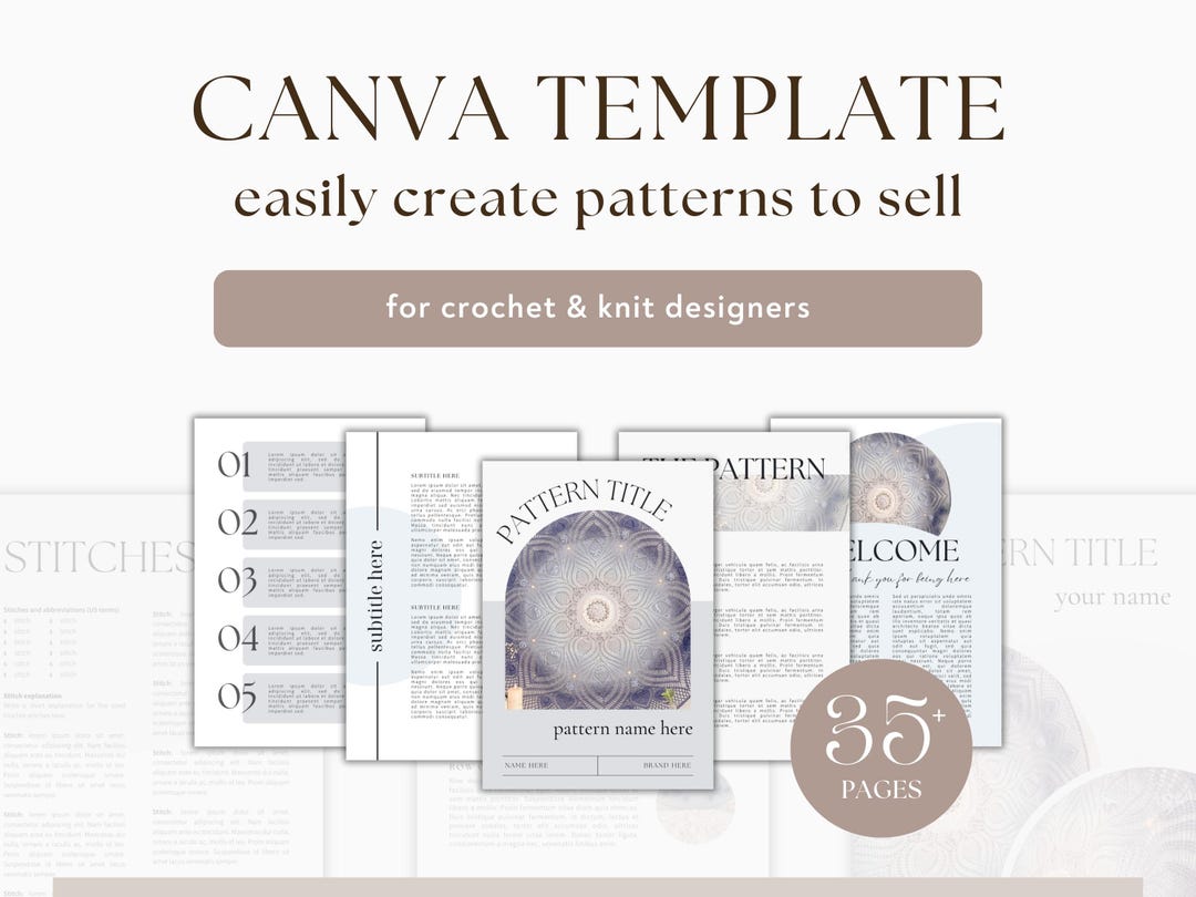 Template for Knitting Patterns | Editable Canva Template | Pattern ...