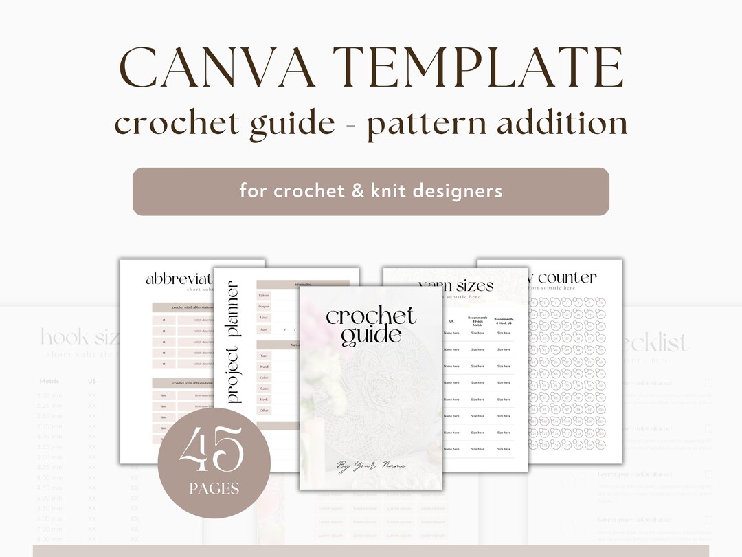 Canva Template Crochet Patterns | Crochet & Knit Patterns Addition With ...