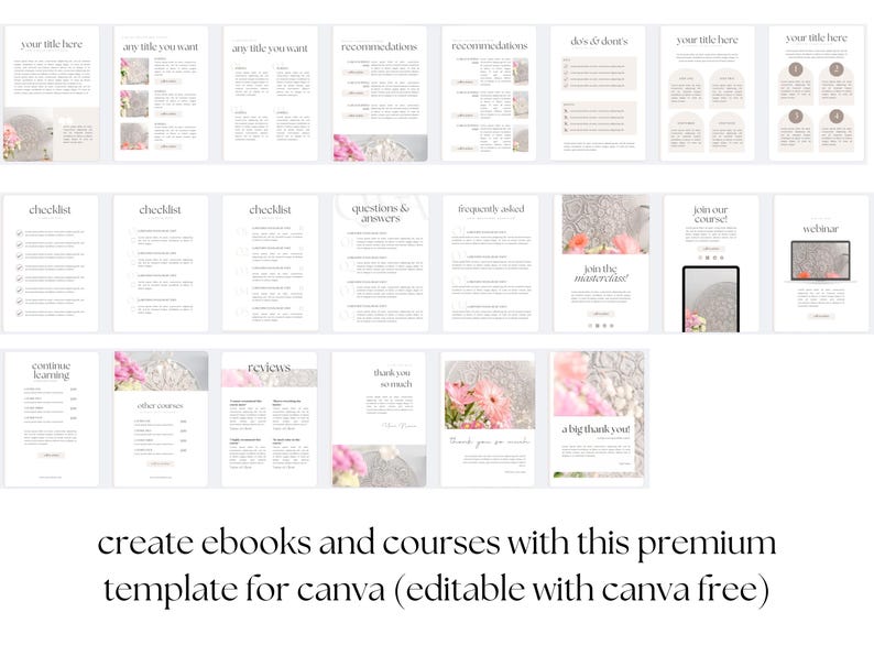 Canva Template for Ebooks and Courses | Create Your Own Courses and ...