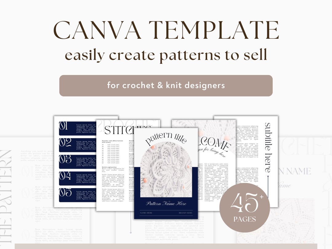 Template Classy for Crochet Patterns | Editable Canva Template ...