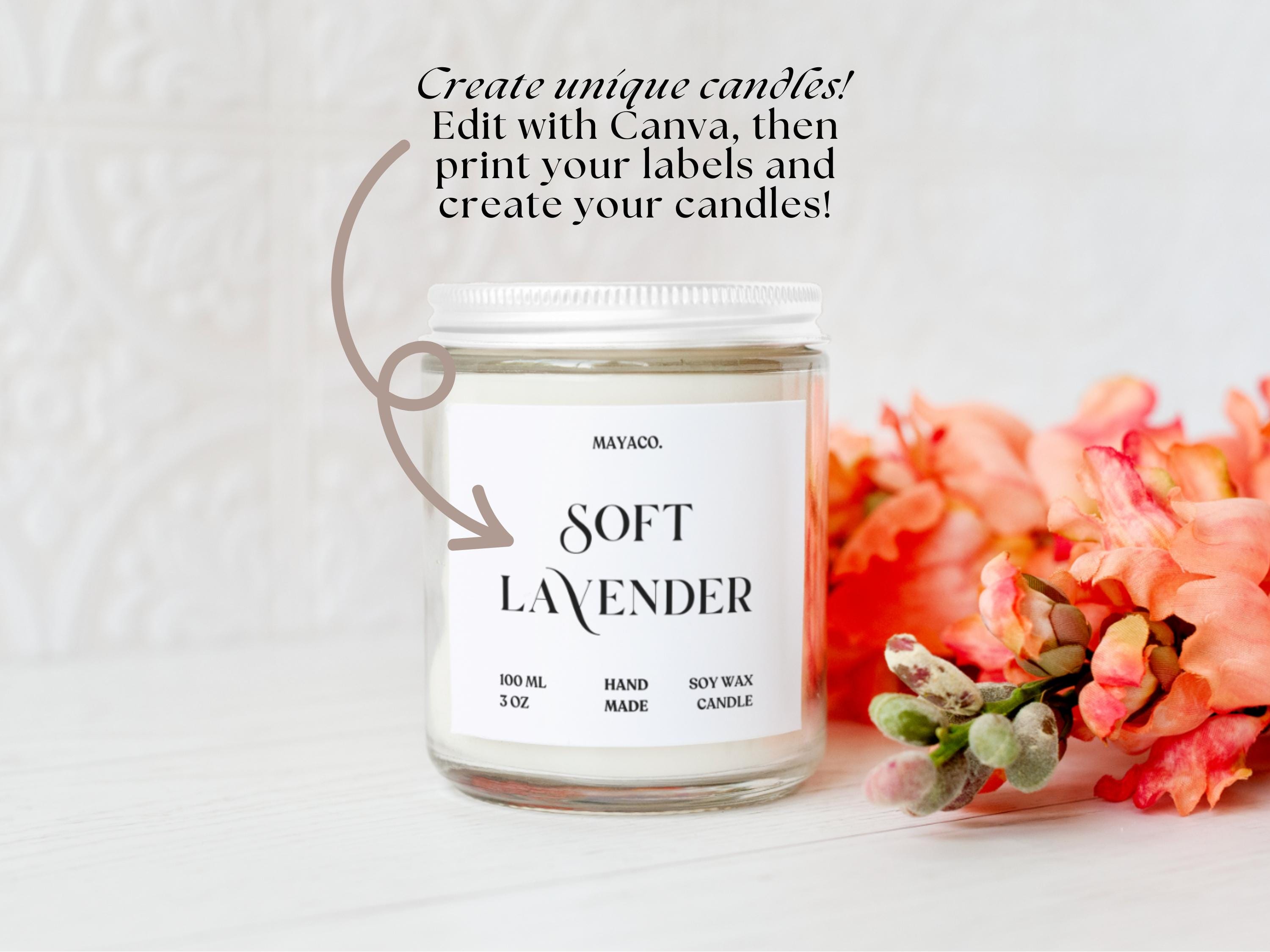 Canva Template Candle Label BUNDLE of 3 Designs | Candle Label SVG for ...
