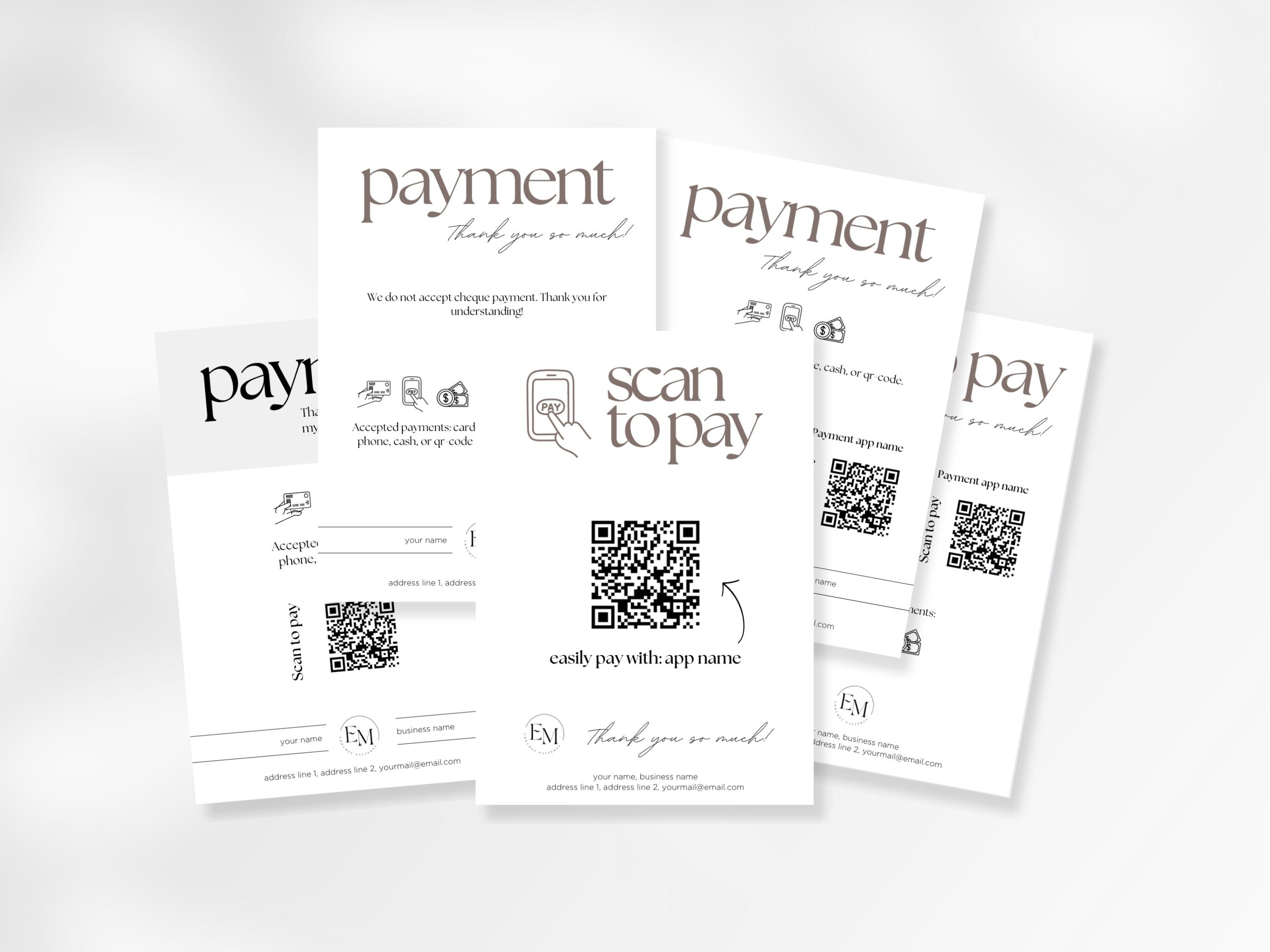 Template for Payment Display | Craft Market Paying Sign | Display ...