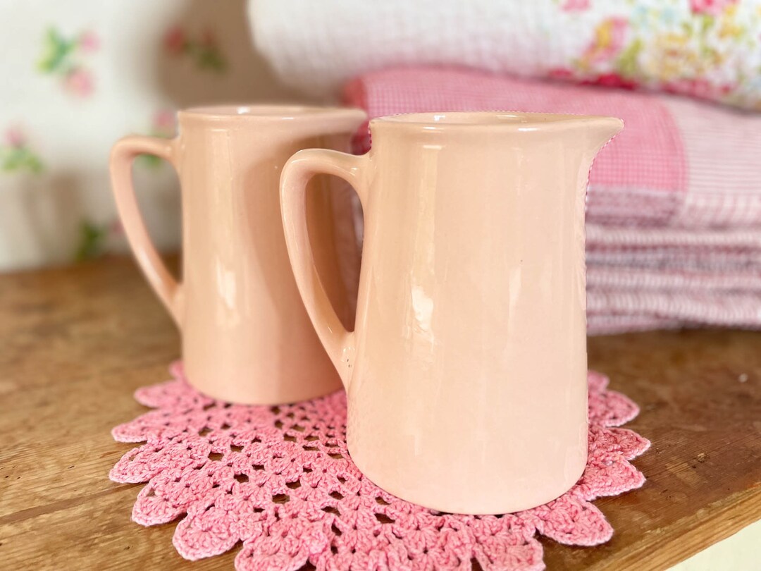 Vintage Jug /pink Petal Ware China Jug/ Green Jug/ Vintage Decor ...