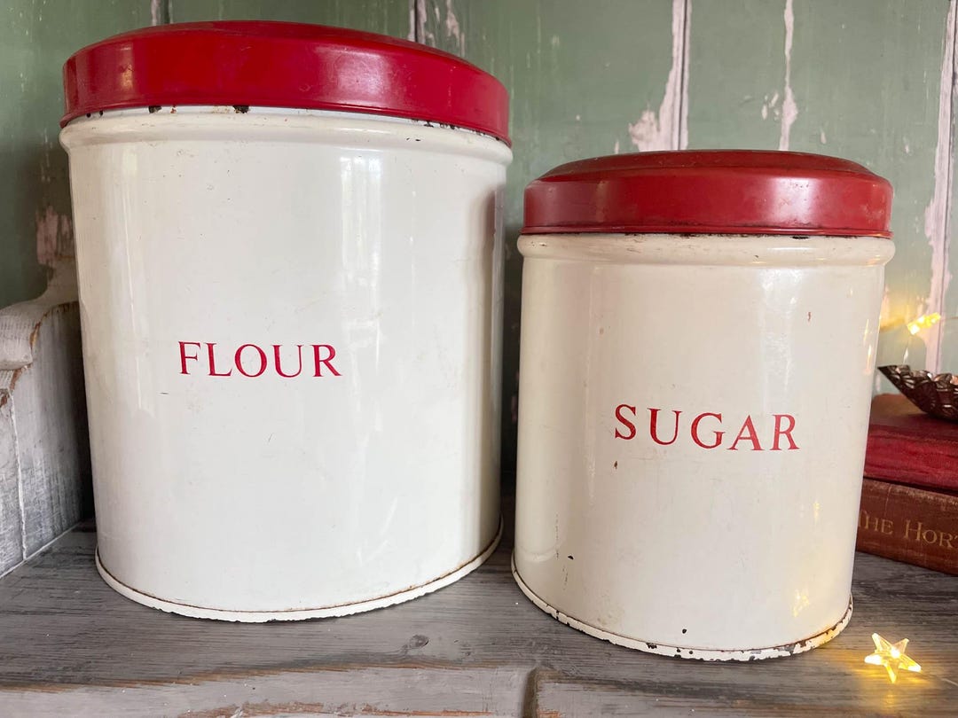 Vintage Tins/flour Canister/ Sugar Canister/tala Tin/vintage Canisters ...