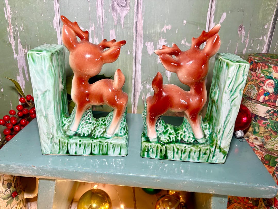 Vintage Bookends/vintage Deer Bookends/bambi /vintage Decor/christmas ...