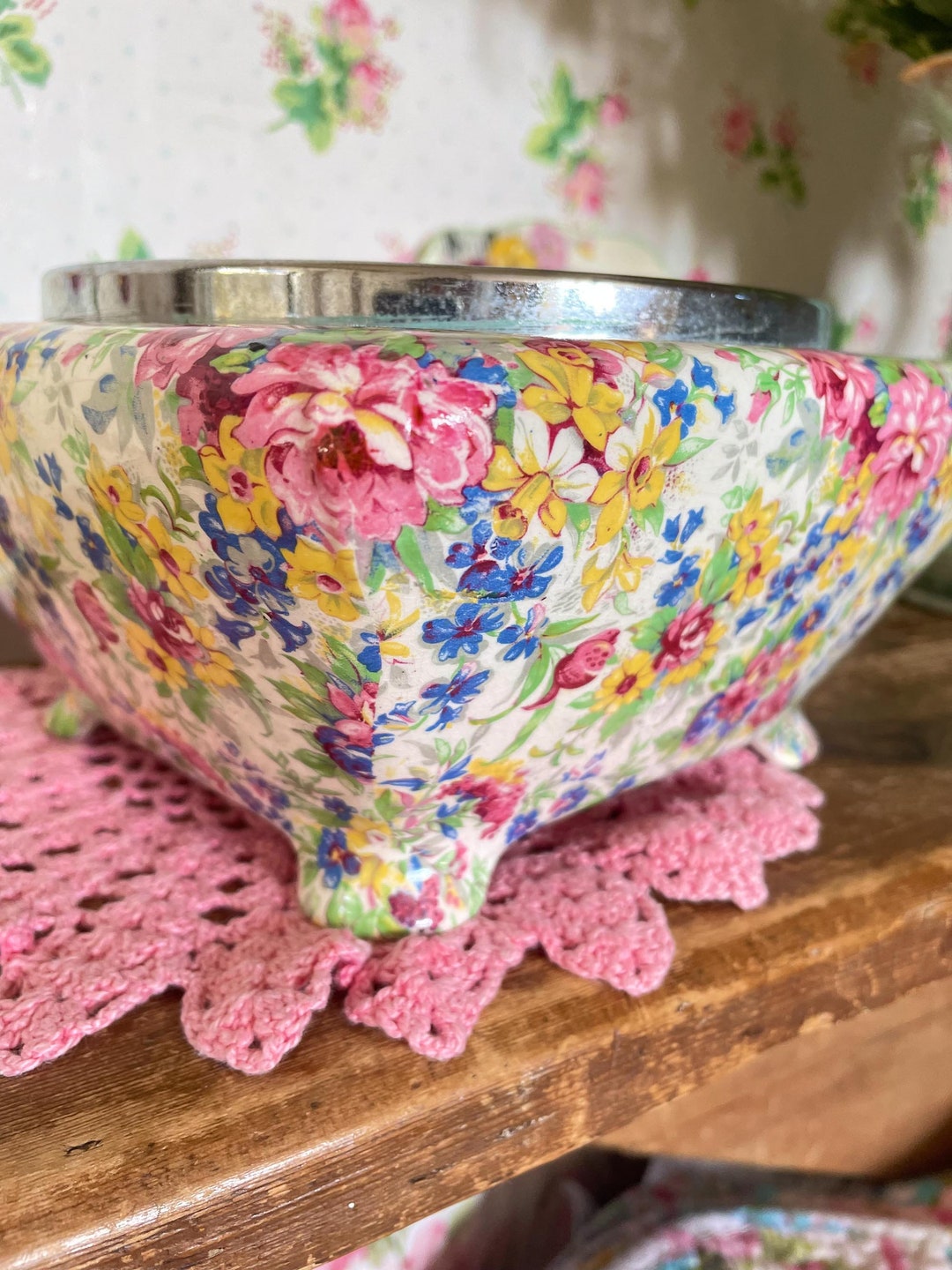 Vintage Chintz Dish/chintz Bowl/mid Winter Staffordshire/chintz/soap ...