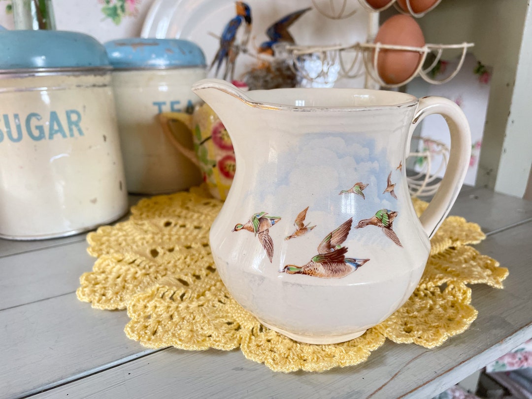 Vintage Jug /alfred Meakin China/duck Jug /large Jug /vintage Vase ...
