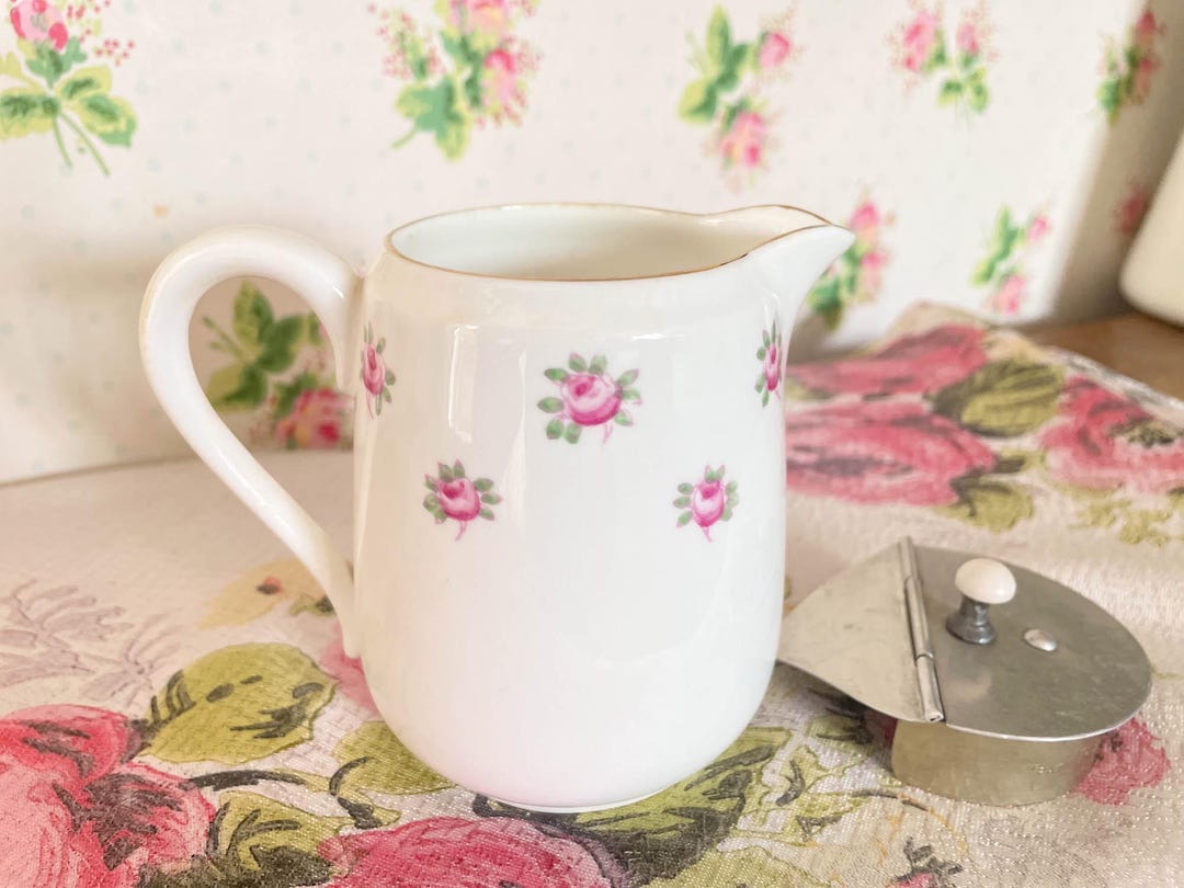 Vintage Jug/pink Flower China Jug/china Jug/rose China/vintage Decor ...