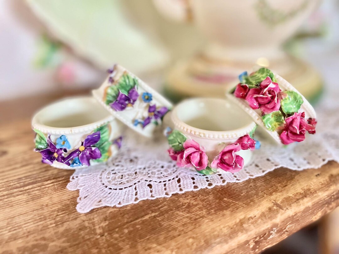 Vintage Napkin Rings /vintage China Napkin Rings/vintage Decor - Etsy