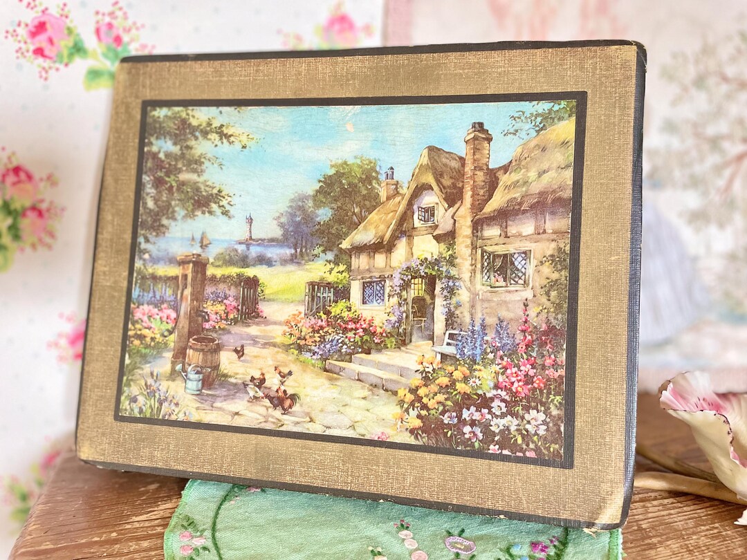 Vintage Paper Covered Box/vintage Card Box/vintage Decor /vintage ...