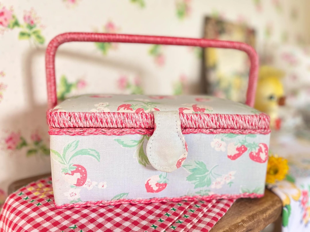Vintage Style Sewing Box/floral Sewing Box/vintage Haberdashery/pink ...