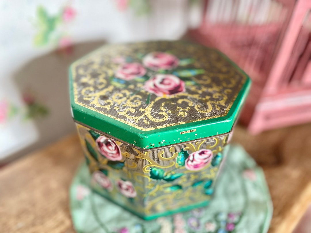 Vintage Tin/storage Tin/vintage Floral Tin /vintage Sewing - Etsy