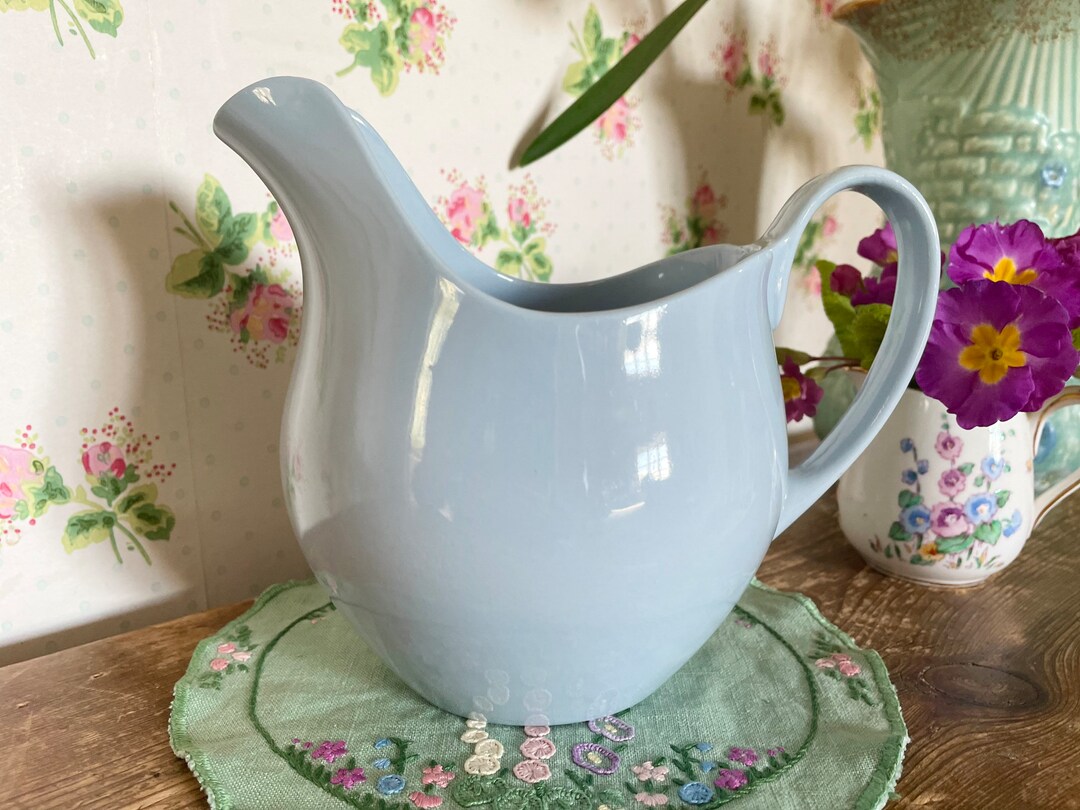 Vintage Johnson Bros Blue China Jug: Small Vase, Milk Jug - Etsy