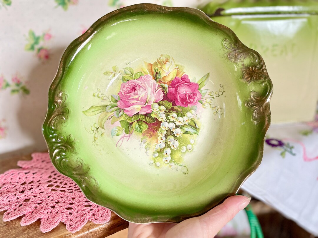 Vintage Dish /rosy China/rose Bowl /large Dish / Fruit Bowl/soap Dish ...