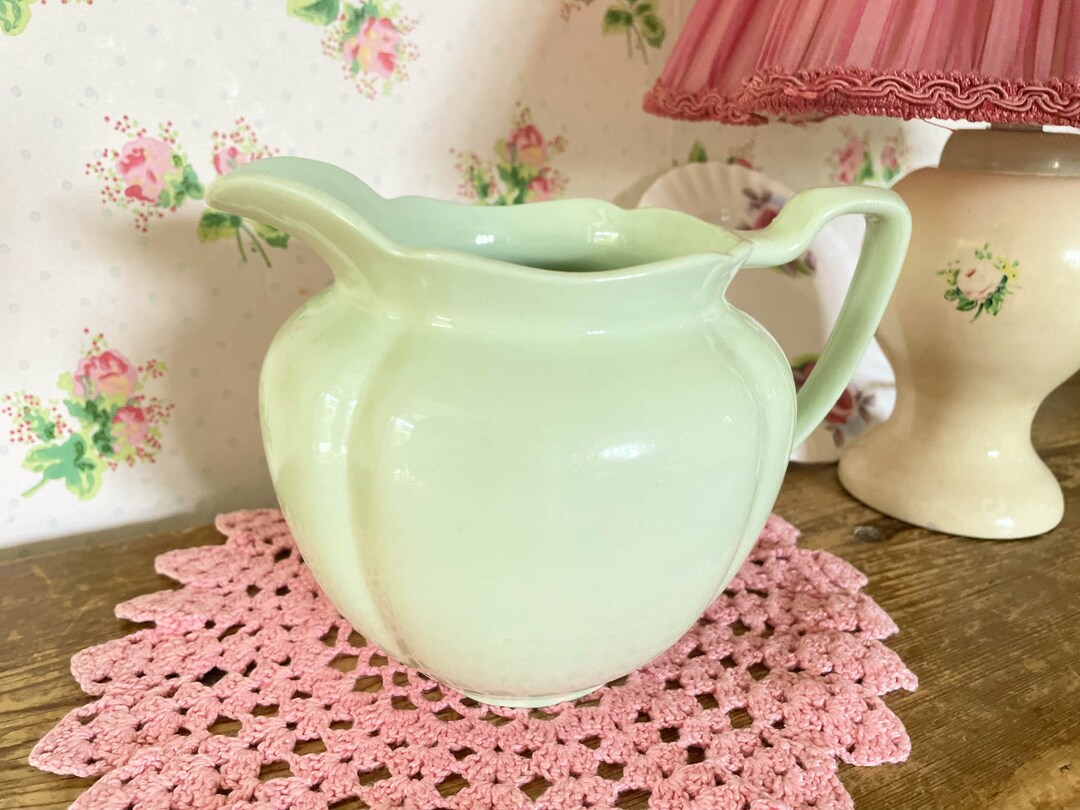 Vintage Jug / China Jug/ Green Jug/ Vintage Decor /johnson Bros ...