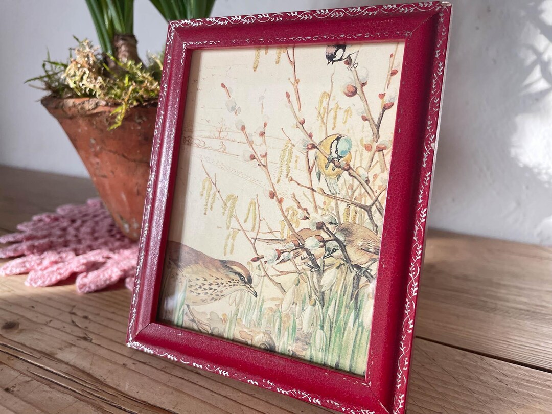 Vintage Red Frame/ Free Standing Frame/ Photo Frame / Vintage Photo ...