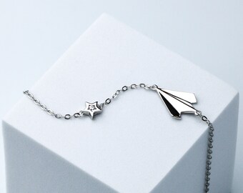 18k Gold Airplane Anklets .delicate Dainty Airplane Anklet Minimalist ...