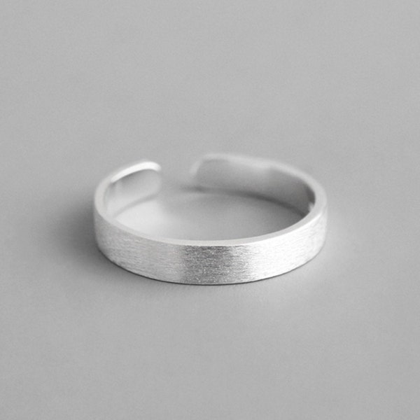 Brushed Silver Ring - Etsy