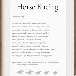 Horse Racing Poem UK DIGITAL DOWNLOAD Horse Racing Birthday | Etsy
